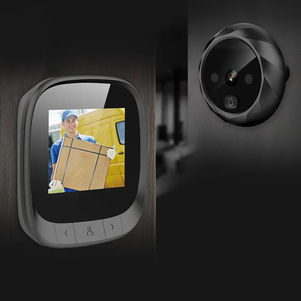 2-4-LCD-Screen-Electronic-Door-Viewer-Bell-IR-Night-Door-Peephole ...