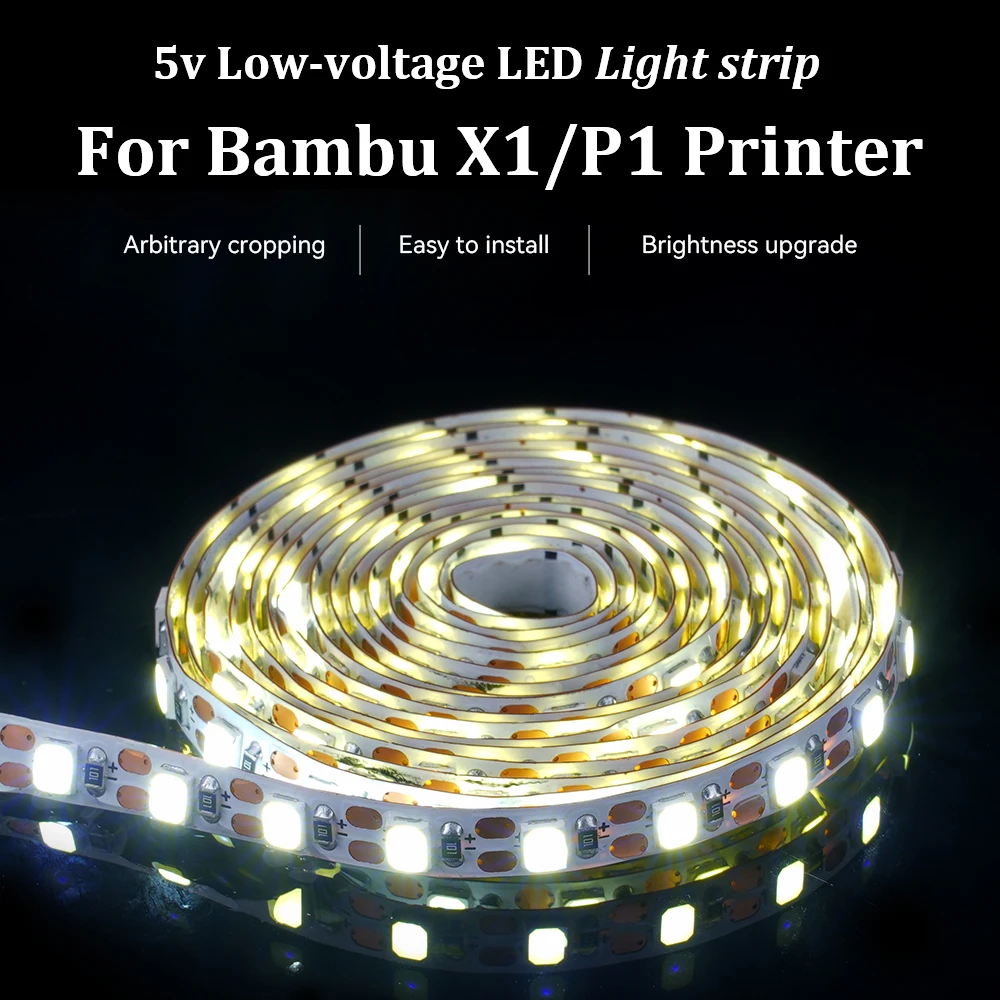 Upgraded Lower Current LED Light Strip For Bambu Lab X1c P1s P1P X1 5V ...