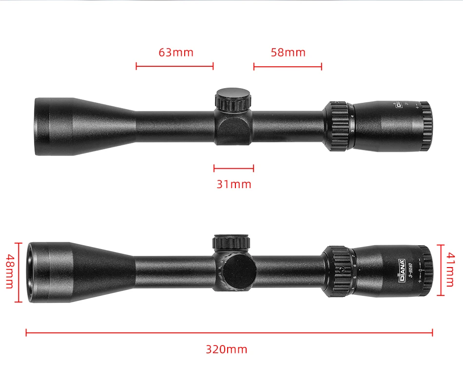 DIANA 3-9X40 Hunting Riflescope Duplex Reticle Tactical Cross Rifle ...