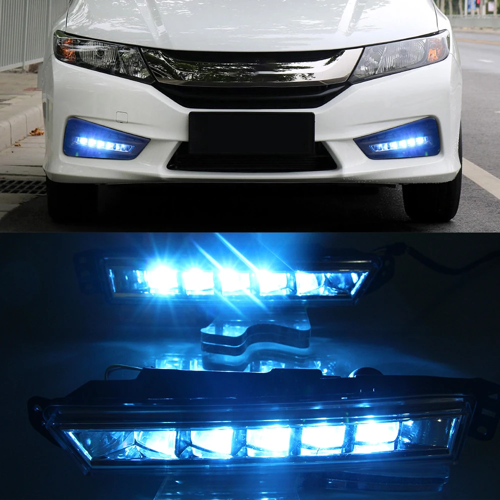 2PCS DRL For Honda City Grace 2015 2016 LED Daytime Running lights Fog ...