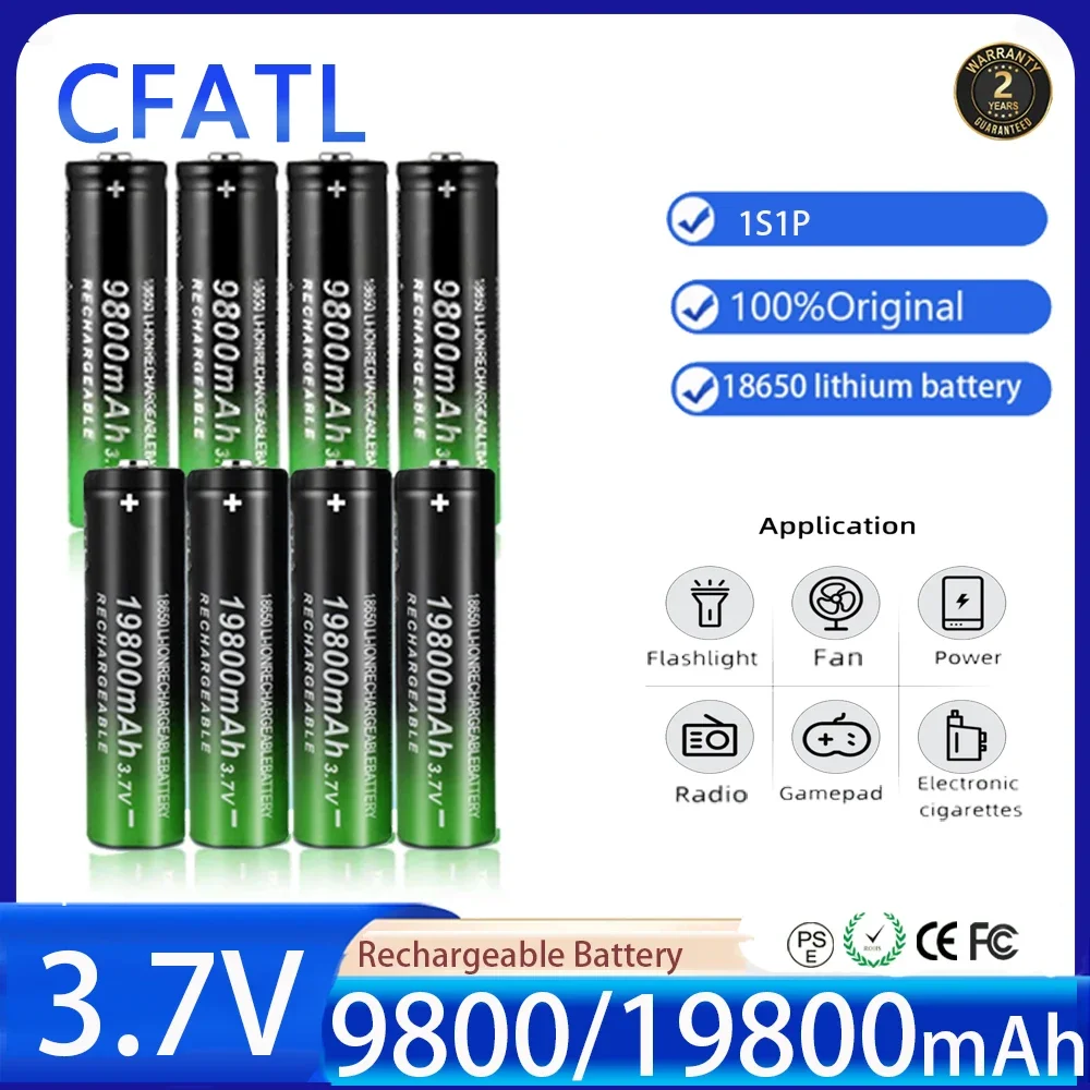 3-7V-9800mAh-Rechargeable-Battery-for-Flashlight-Torch-Headlamp18650-Li ...
