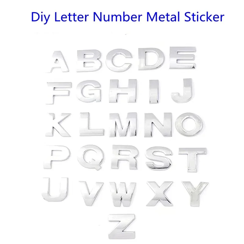 Letras del alfabeto de metal 3D para bricolaje, emblema, números ...