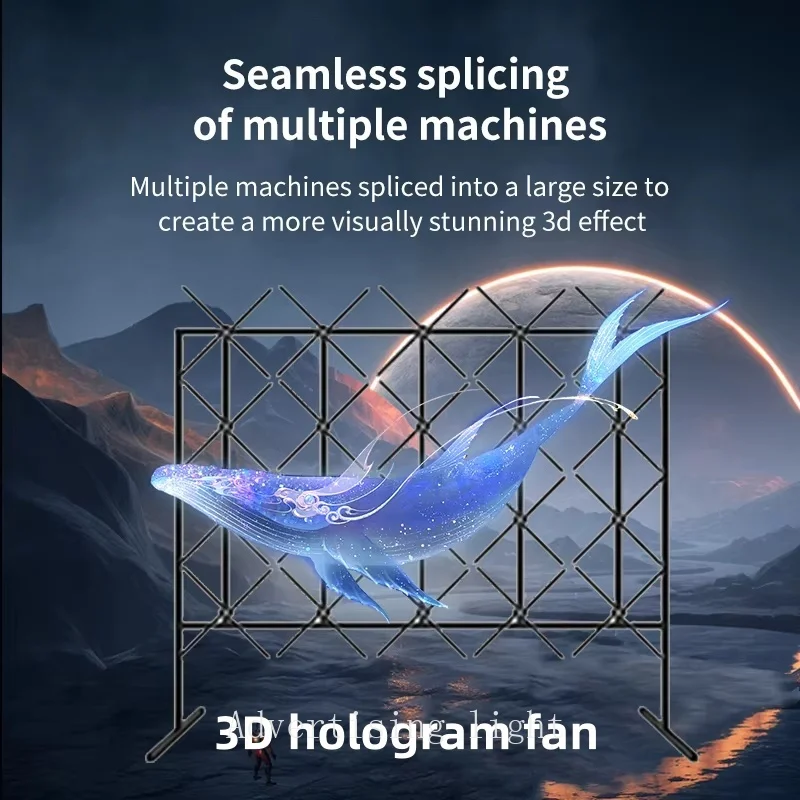 1*3 3D Hologram Projector Fan Advertising Display Stand Led Sign ...