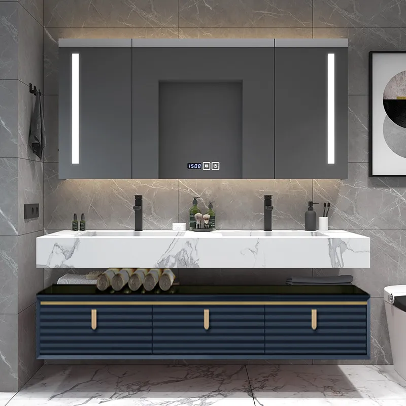 Light-luxury-rock-panel-bathroom-cabinet-integrated-basin-modern-simple ...
