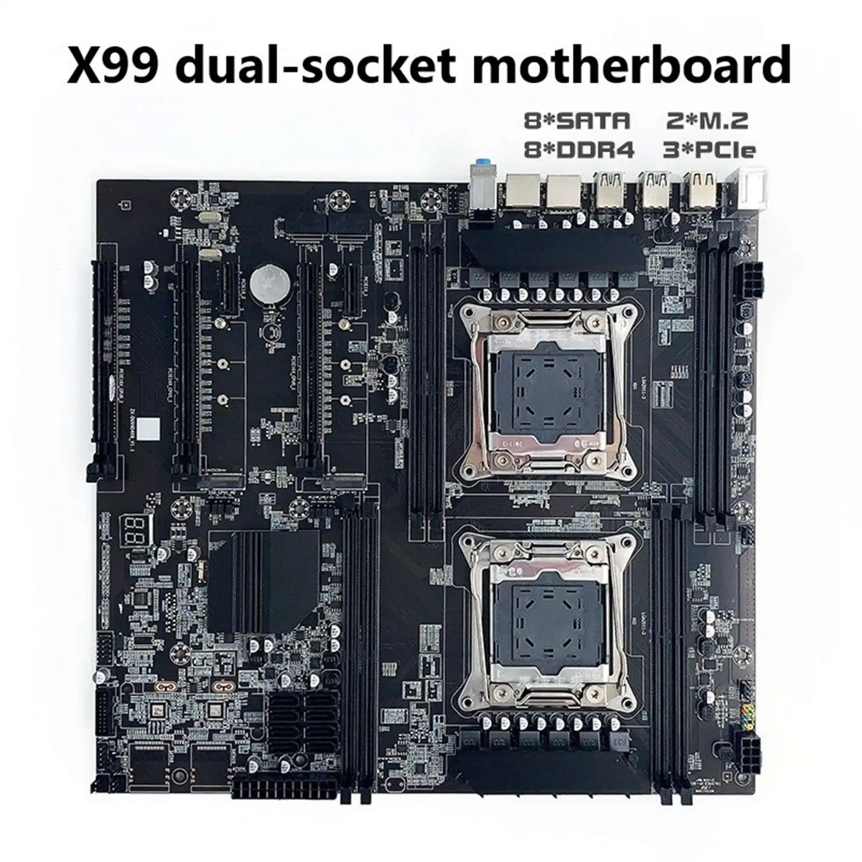 X99 Dual Socket Motherboard Mining Motherboard LGA 2011 3 Dual CPU DDR4 ...