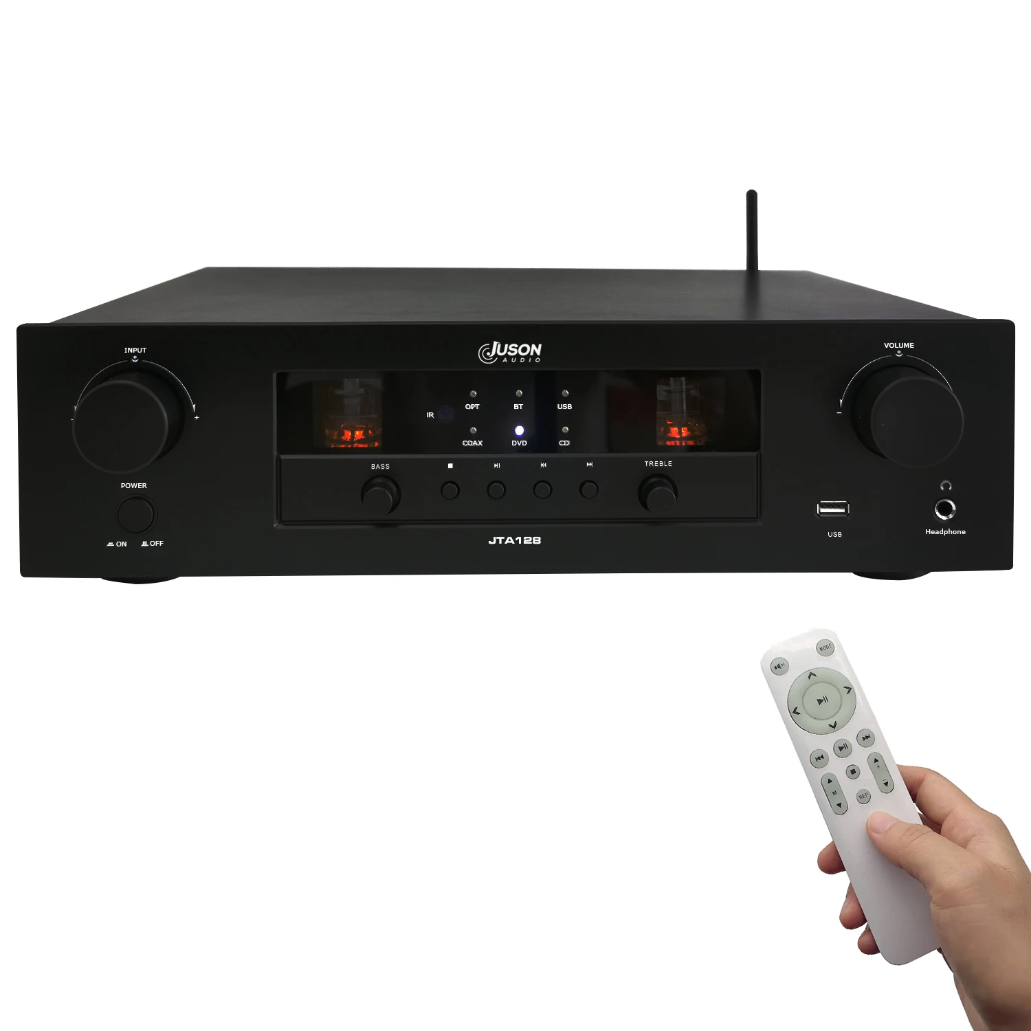 Juson Amplifier tabung hibrida 200watt, Audio BT 5.0 suara Stereo USB ...