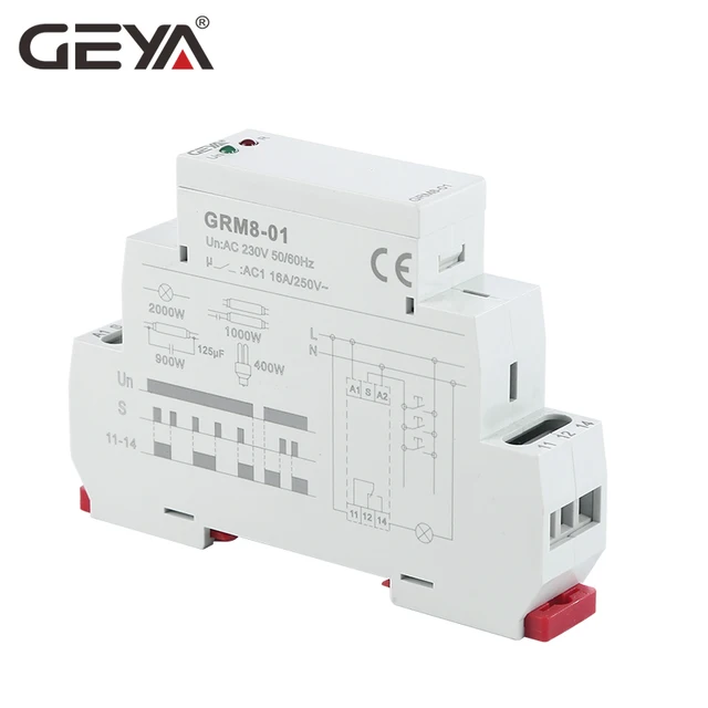 Geya Grm8 Impulzus Relé Ac230V Vagy Ac/Dc12V-240V Reteszelő Din Sín ...