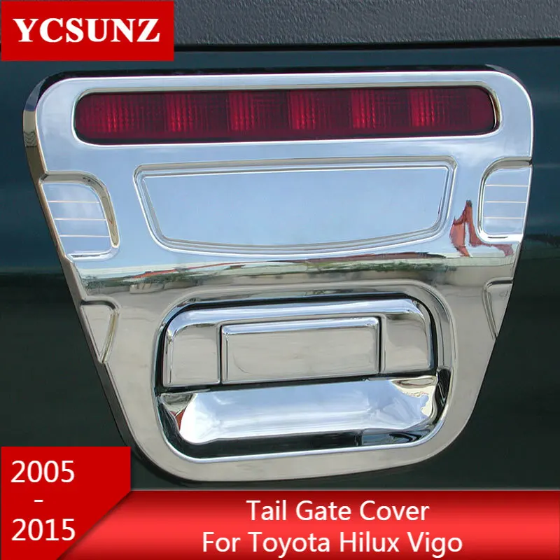 ABS Chrome Design Tail Gate Trim Rear Handle Insert For Toyota Hilux ...