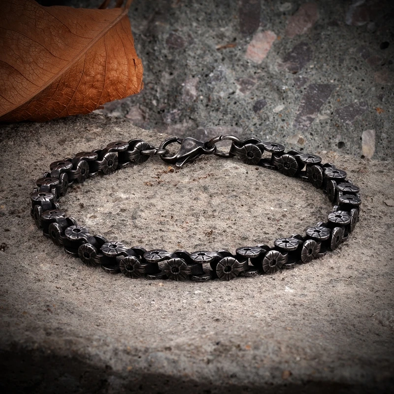 MKENDN Retro Link Chain Bracelets For Men Women Overlap Interlocked ...