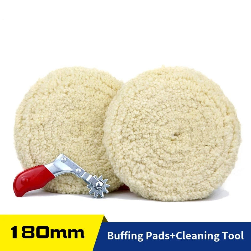 2 Set 7-inch Buffing Pads+Cleaning Tool Polishing Wheel for Automobile ...