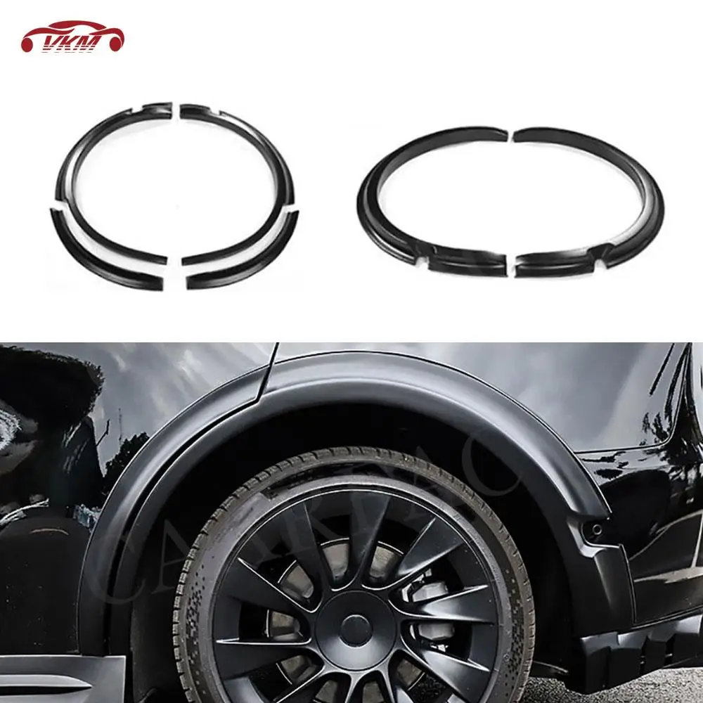 ABS Carbon Look Car Wheel Eyebrows Fender Flares Mudguard Lip Protector ...