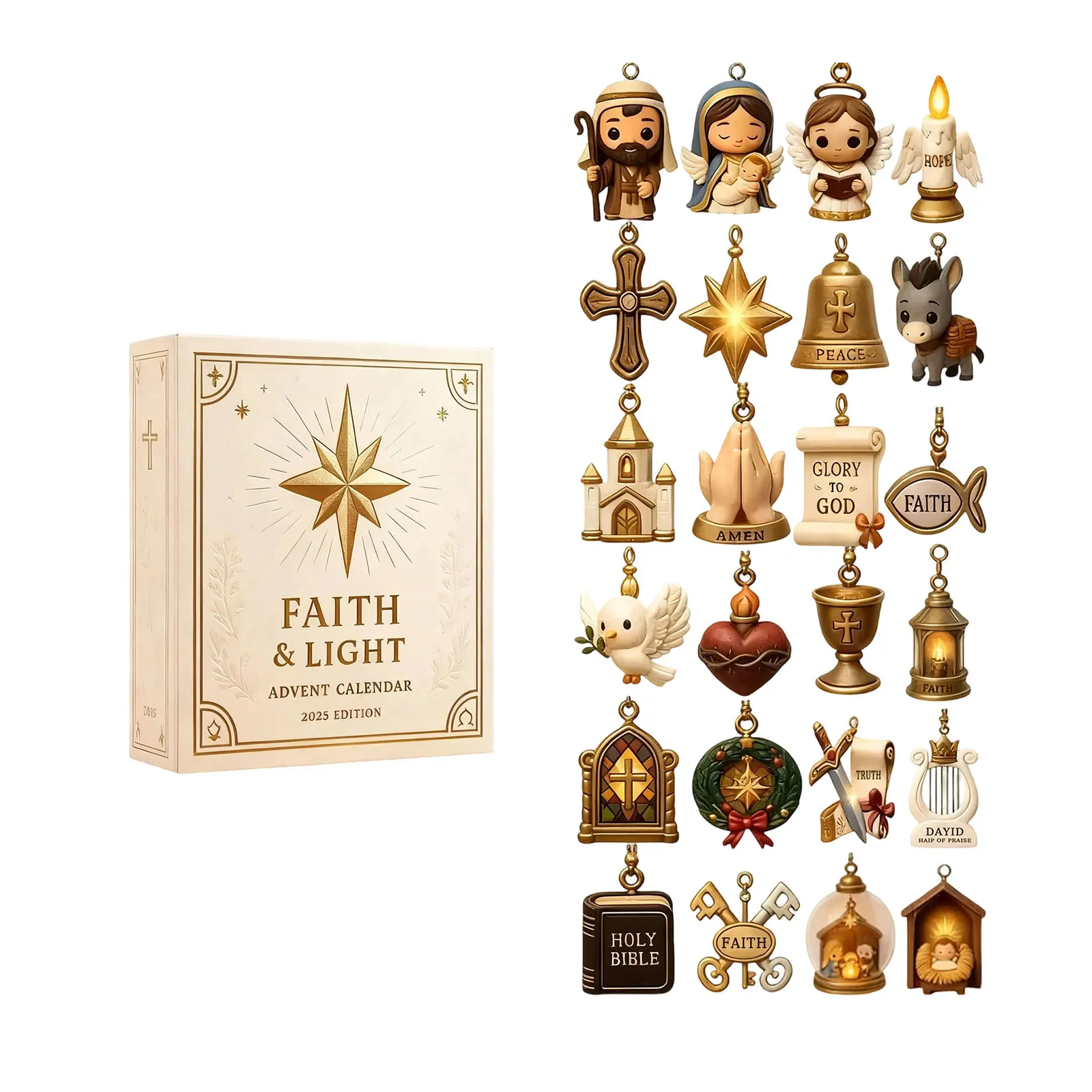 2D Christmas Advent Calendar Hanukkah Countdown Blind Box Faith Light ...