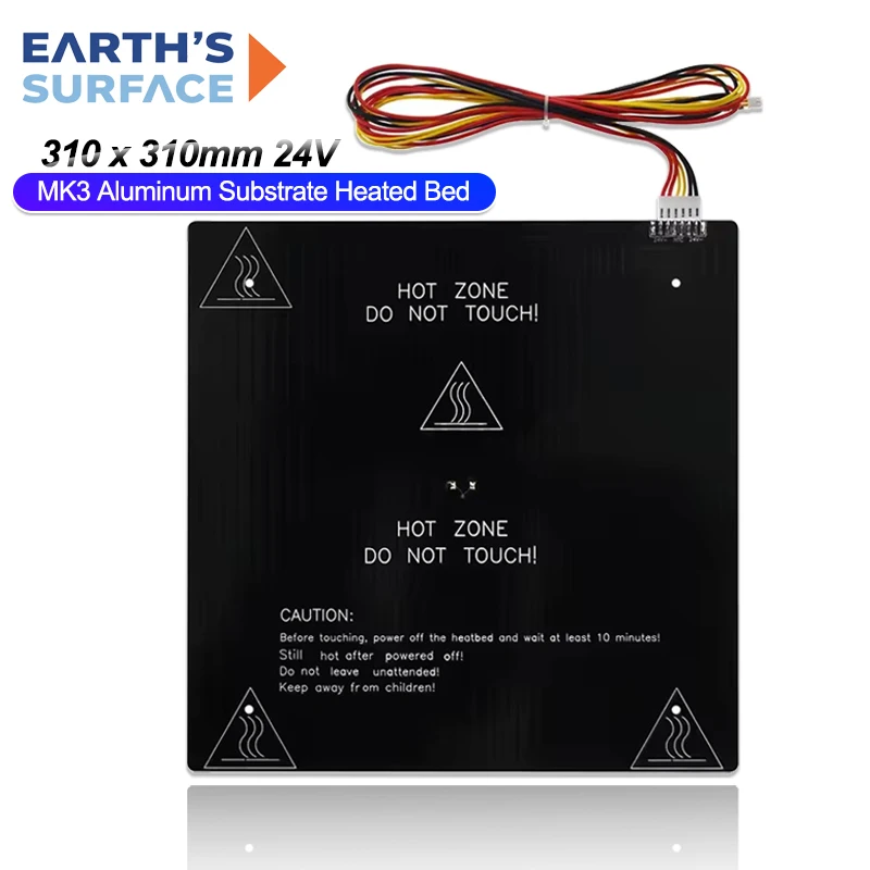 3D Printer Parts MK3 Aluminum Substrate Heated Bed 310*310*3.0MM 24V ...
