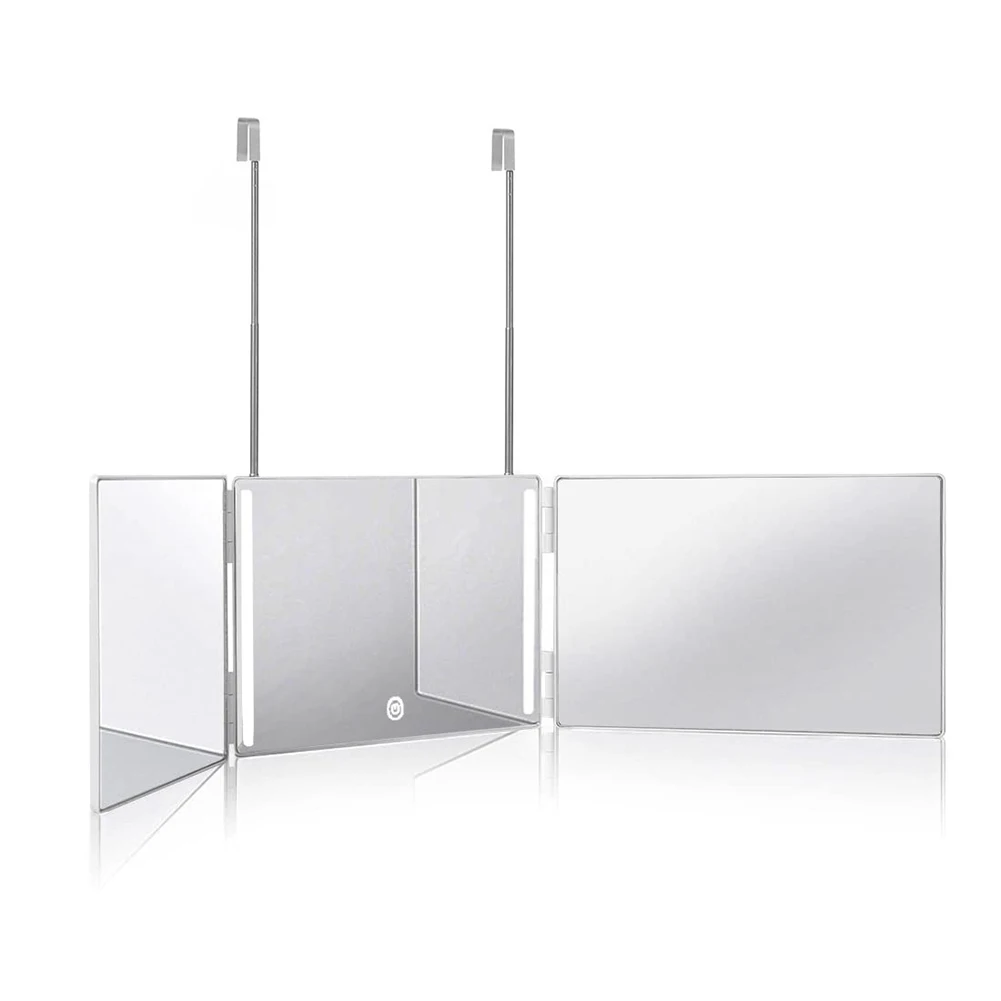 3-Way-Mirror-with-Lighting-Three-Sides-Folding-Mirror-Adjustable-Self ...