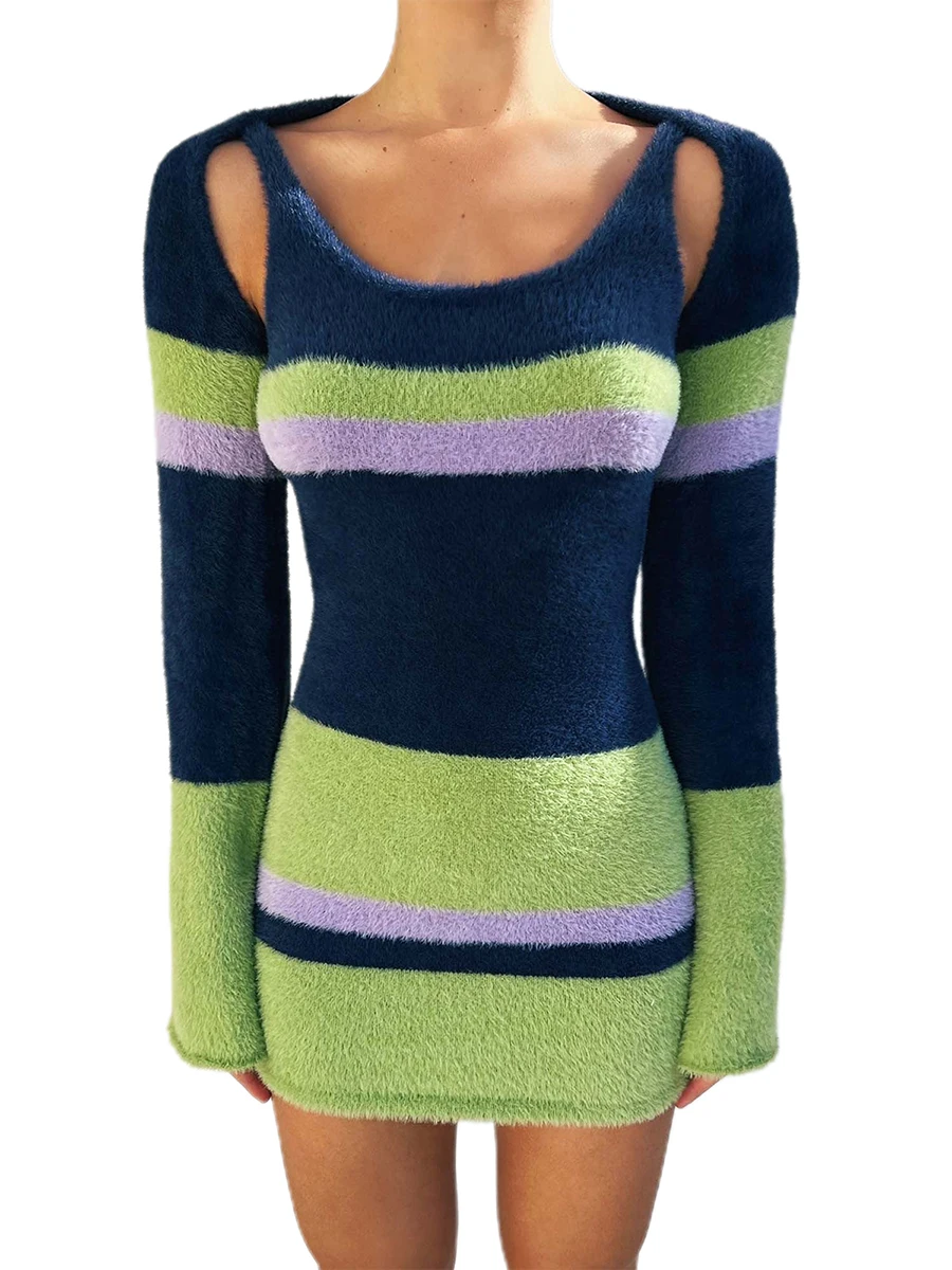 Frecoccialo-Women-s-Sexy-Sleeveless-Backless-Striped-Short-Dress-Long ...