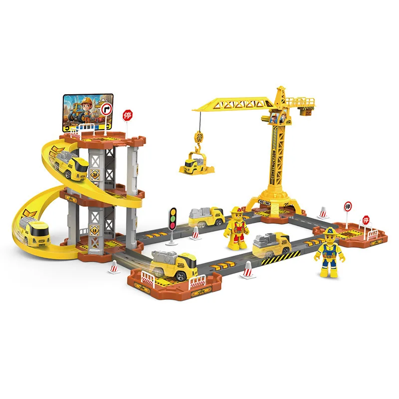Children's toy rail car parking lot project building DIY assembly to ...