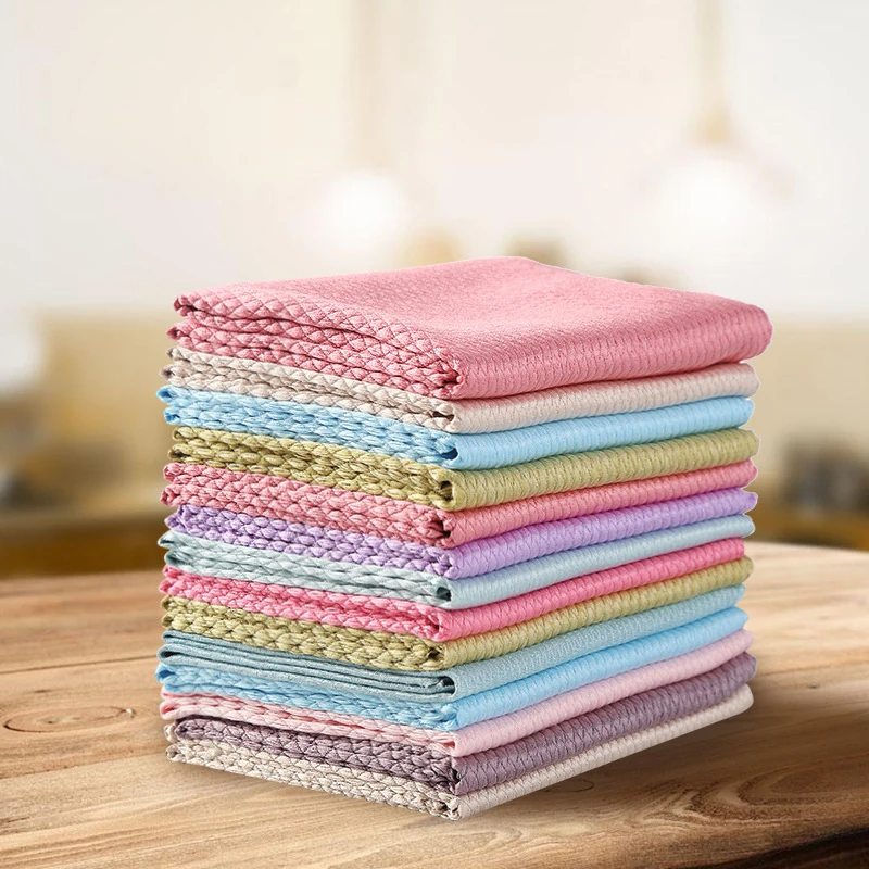 5Pcs-Kitchen-Microfiber-Cleaning-Cloth-Super-Absorbent-Efficient-Fish ...