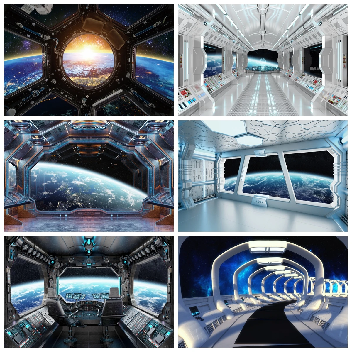 Universe-Space-Capsule-Backdrop-Window-View-On-Planet-Earth-Science ...