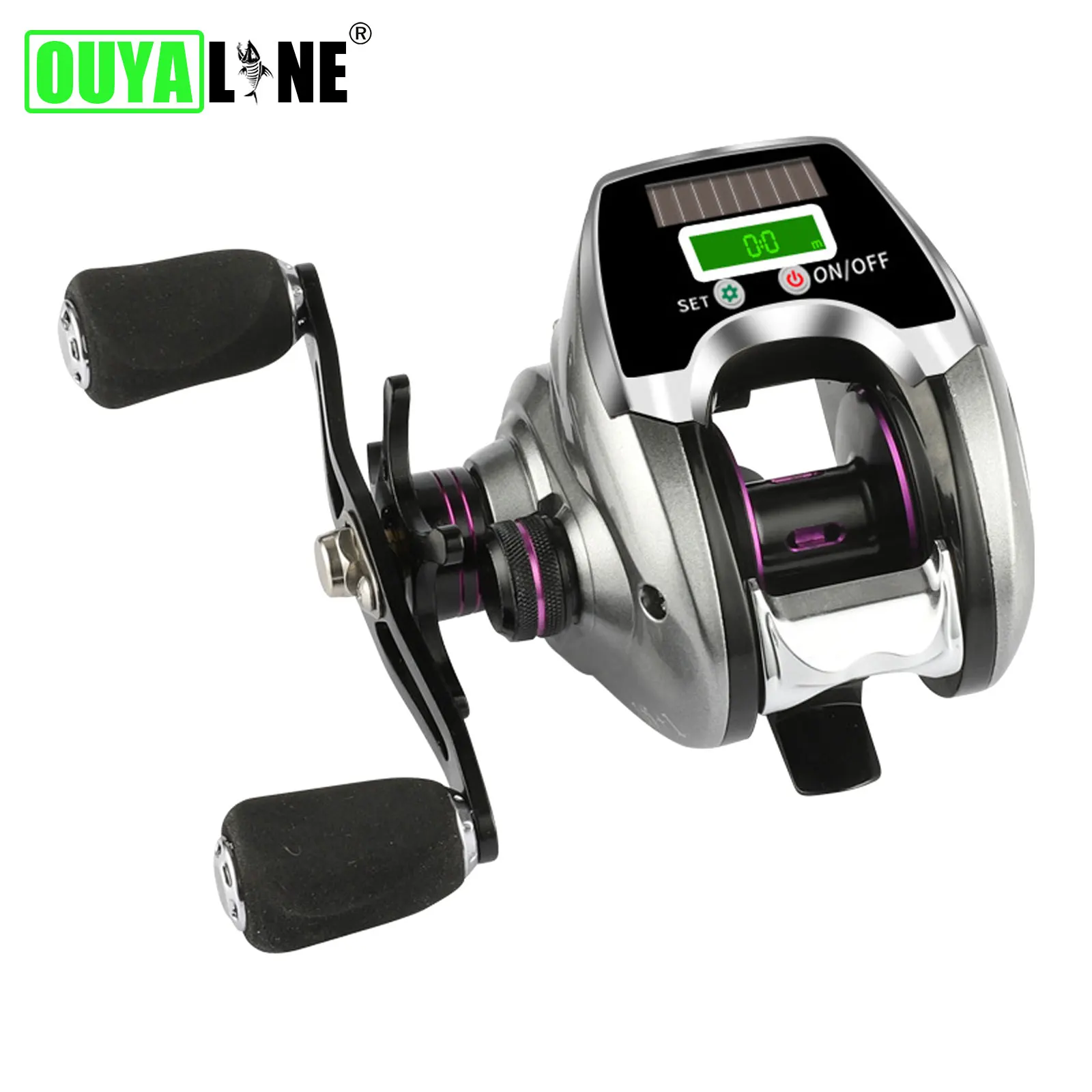 Electronic Baitcasting Fishing Reel SL500 8.0:1 6+1BB 10kg Drag Solar ...
