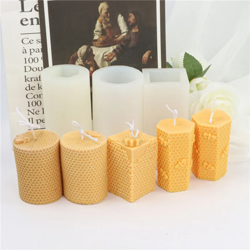 Silicone-Candle-Mold-Cylinder-Honeycomb-Dhape-DIY-Concave-Convex ...