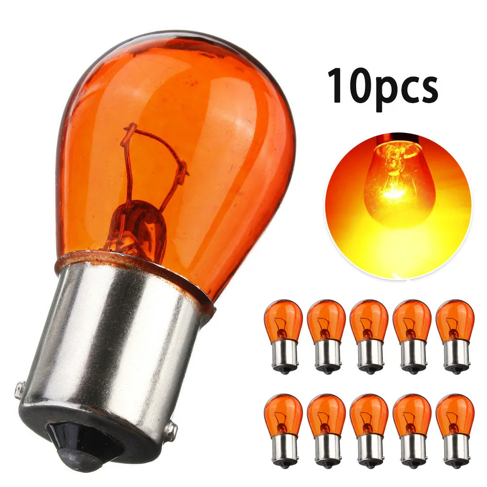 10PCS PY21W BA15S Amber Indicator Bayonet Base Lamp Turn Signal Car ...