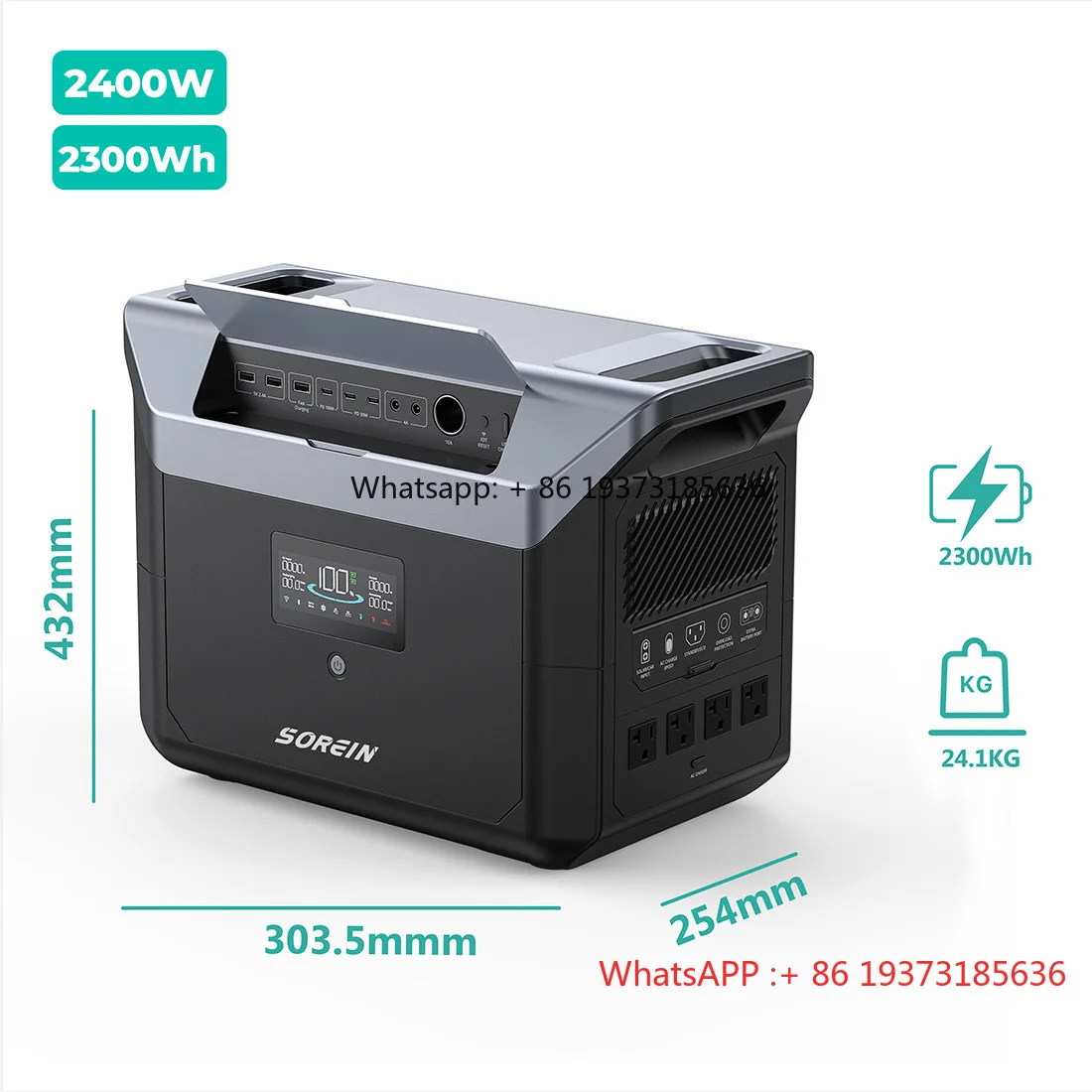 Sorein 2400w Portable Lithium Battery Power Station Generator Solar ...