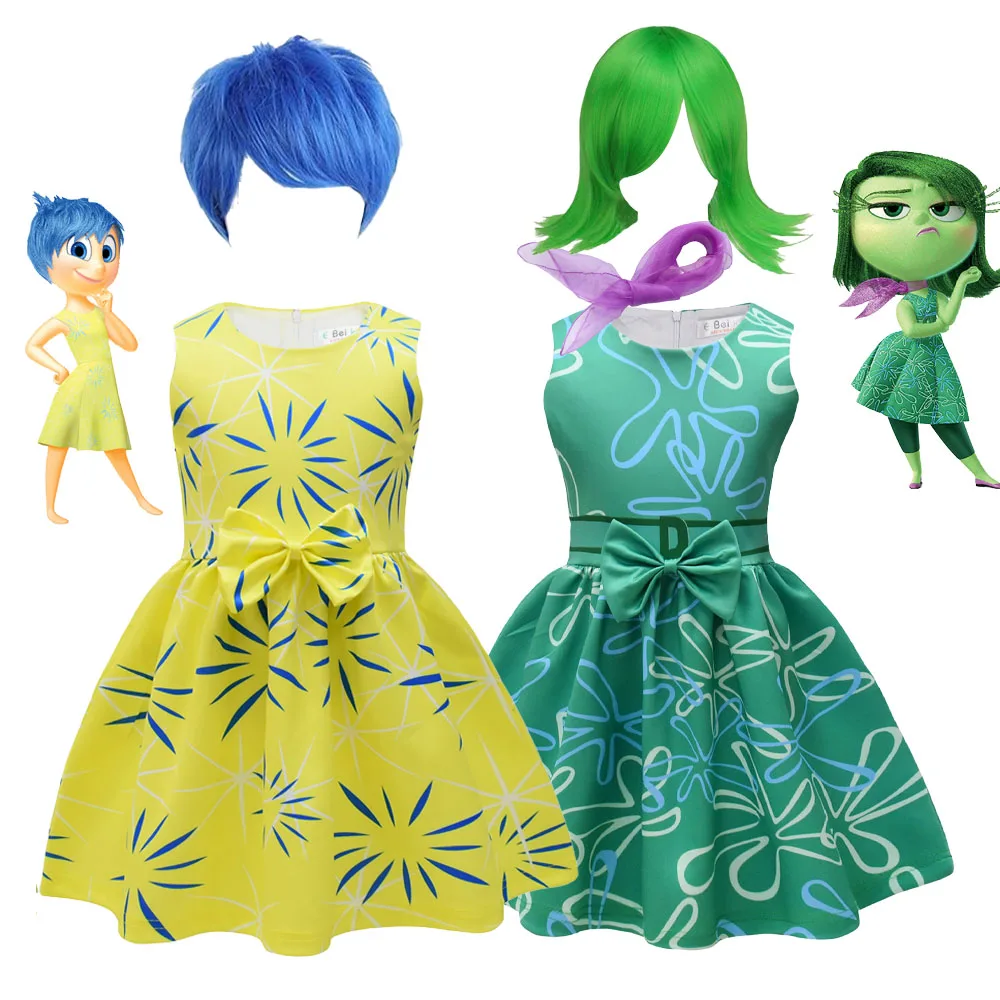Disfraz-de-Cosplay-de-Inside-Out-Disgust-para-ni-os-vestido-de-princesa ...