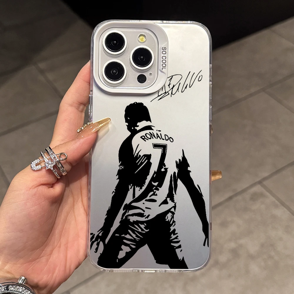 Cristiano Ronaldo Football Star Shockproof Phone Case for iPhone 12 (White)