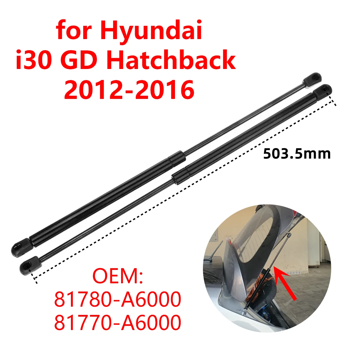 2Pcs 81780-A6000 Car Rear Trunk Boot Tailgate Gas Struts Lift Support ...