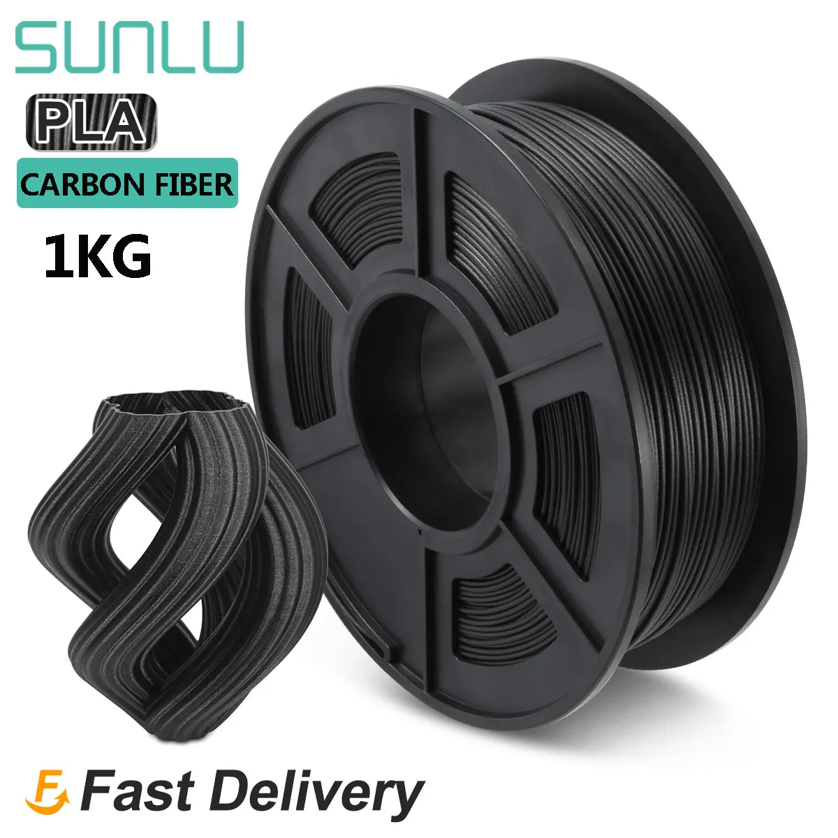 Sunlu Pla Carbon Fiber Filament 1.75mm 3d Printer Filament 1kg Black Color 3d Printing Materials ...