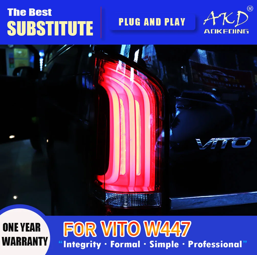 AKD Tail Lamp for Benz Vito LED Tail Light 2016-2021 Vito Rear Fog ...