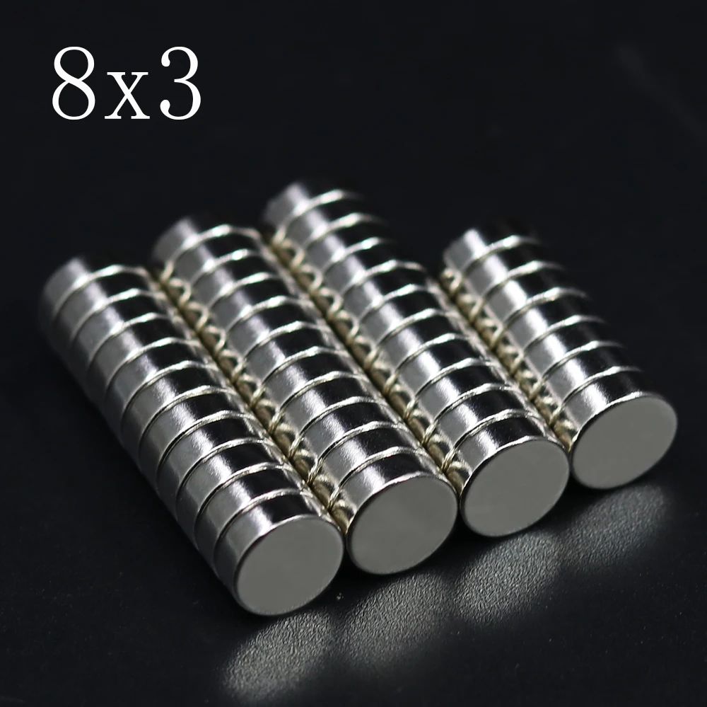 20/50/100/200/500Pcs 8x3 Neodymium Magnet 8mm x 3mm N35 NdFeB Round ...