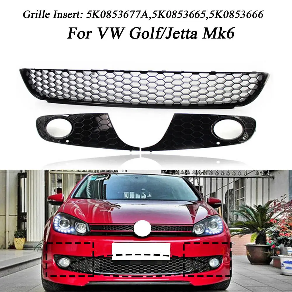 1-Pair-Honeycomb-Car-Front-Bumper-Lower-Fog-Light-Vent-Grille-Mesh ...