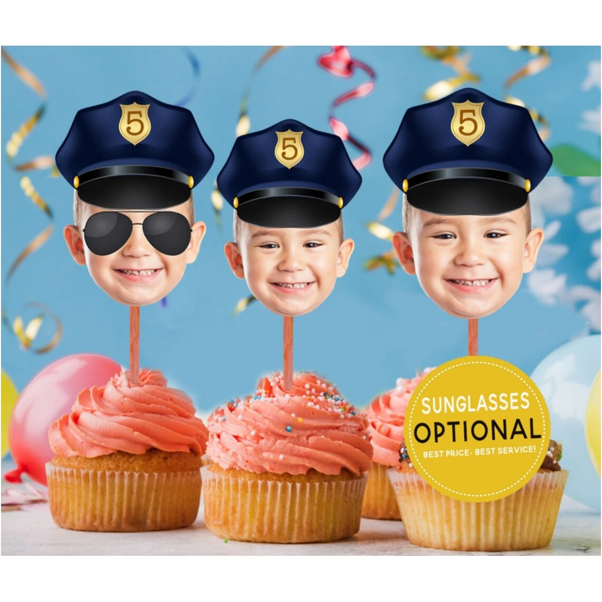 12-Police-Cupcake-Toppers-Photo-Cupcake-Toppers-PRINTABLE-Cupcake ...