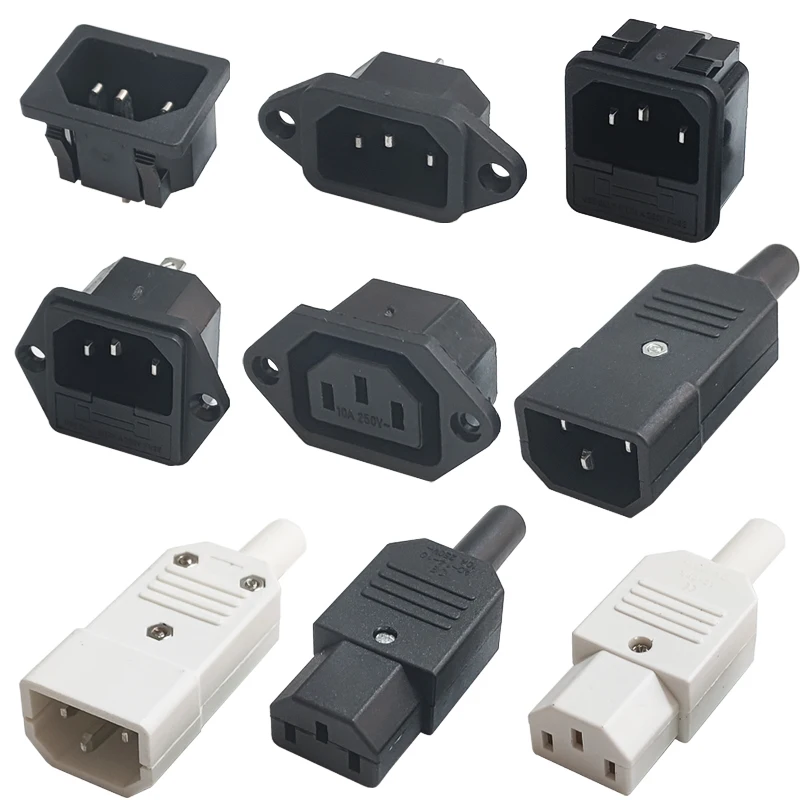 IEC320-C14-AC-Socket-AC-Power-Switch-3Pin-Female-With-Fuse-250V-10A ...