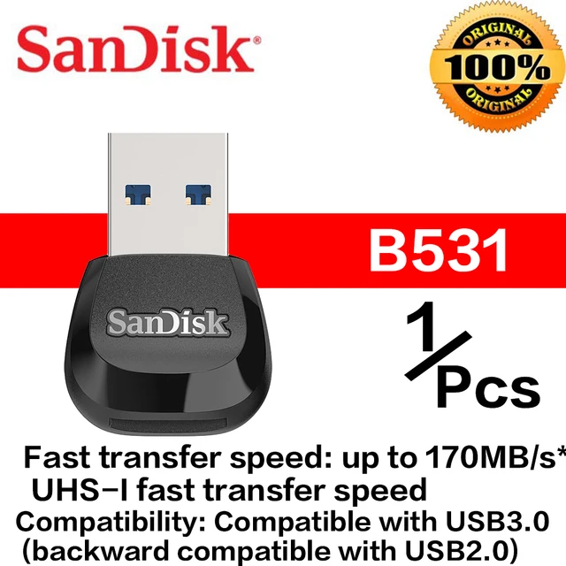 Original SanDisk Micro SD TF cards Reader B531 USB3.0 for UHS-I Micro ...
