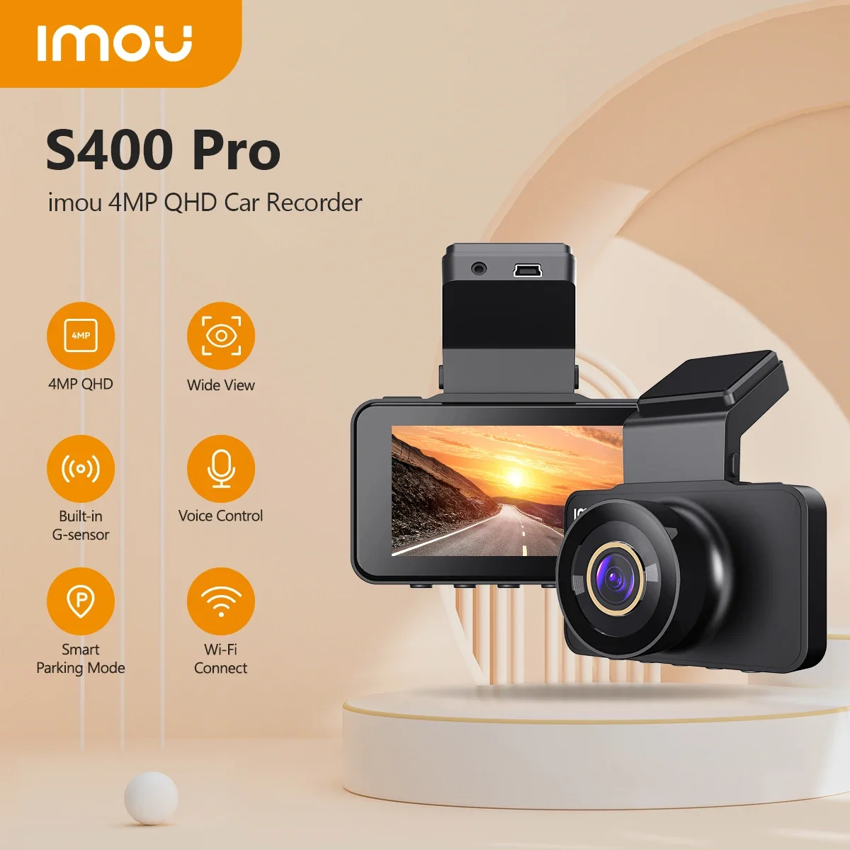 IMOU-S400-PRO-2K-Dash-Cam-for-Car-Built-in-GPS-ADAS-Voice-Control-Night ...