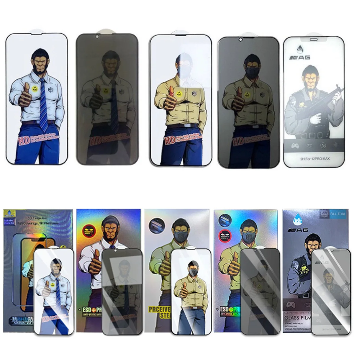 10pcs-ESD-Anti-Static-AG-Matte-Privacy-Tempered-Glass-Screen-Protector ...