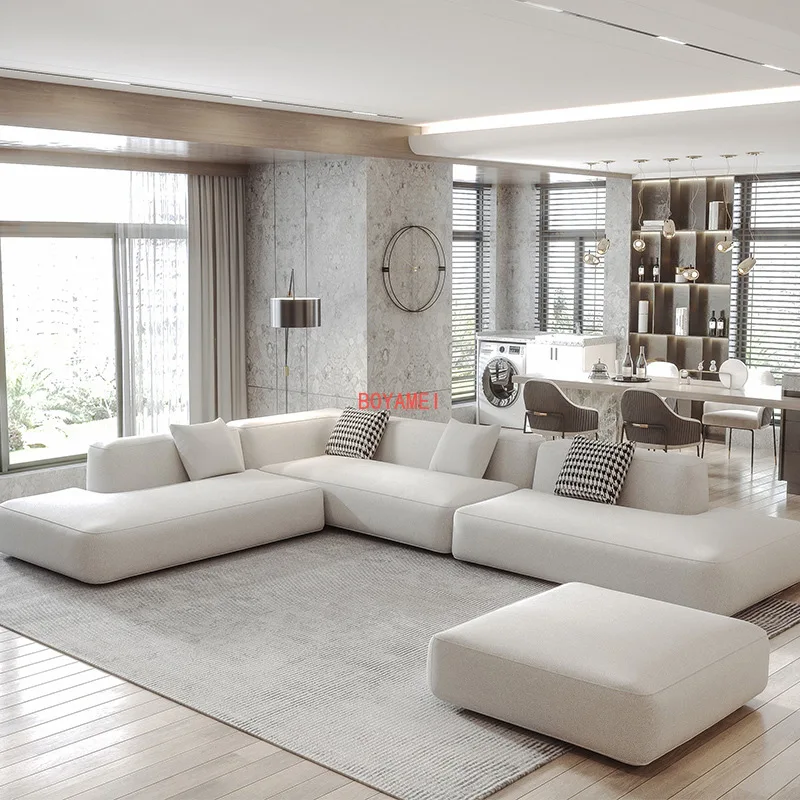 Simple Modern Sofa Italian Minimalist Luxury Fabric L-shaped Nordic ...