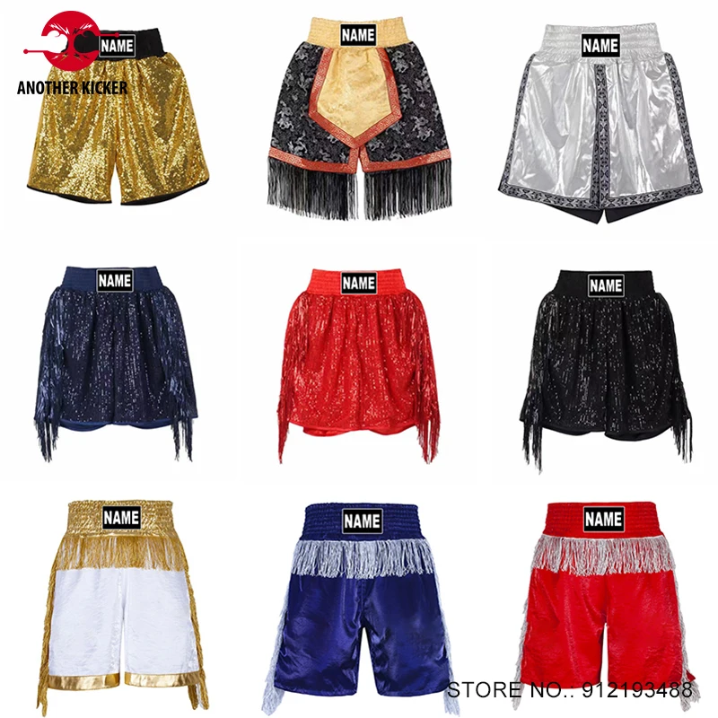 Custom Name Boxing Shorts Men Women Kids Muay Thai Pants Personalized ...