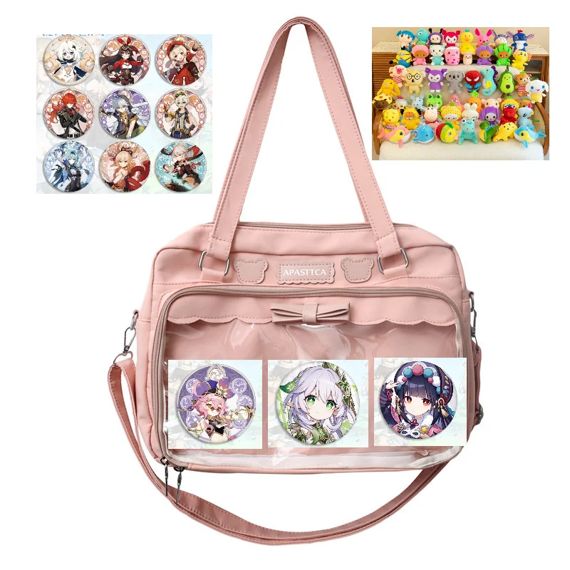 Japanese-Cute-Transparent-Canvas-Itabag-Fashion-Girls-One-Shoulder-Bag ...