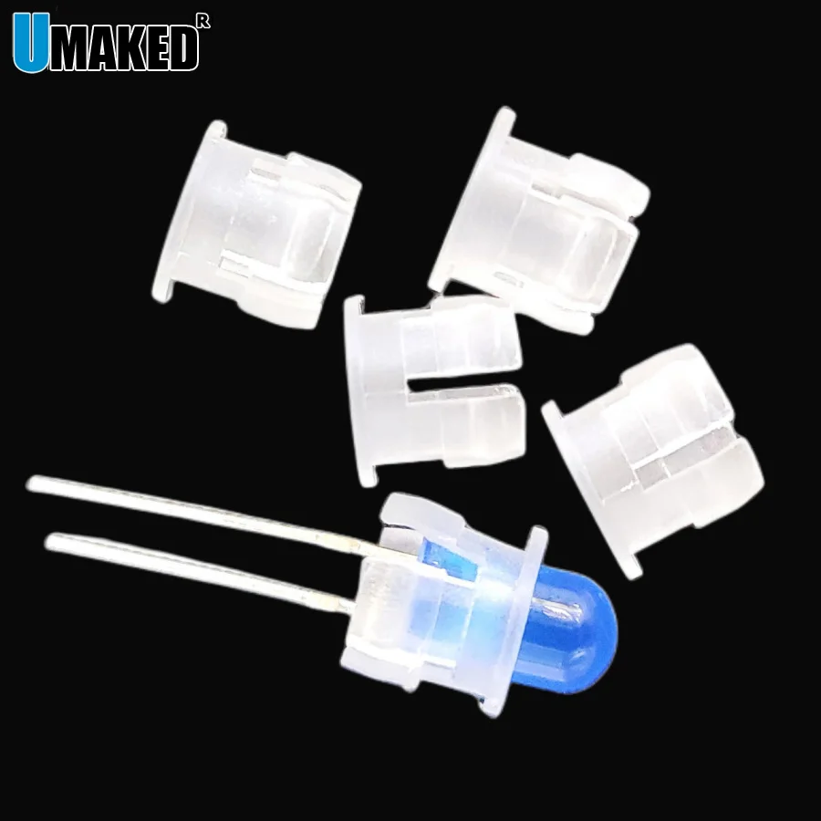 100Pcs-White-Plastic-3mm-5mm-LED-Holder-Socket-Clip-Bezel-Light ...