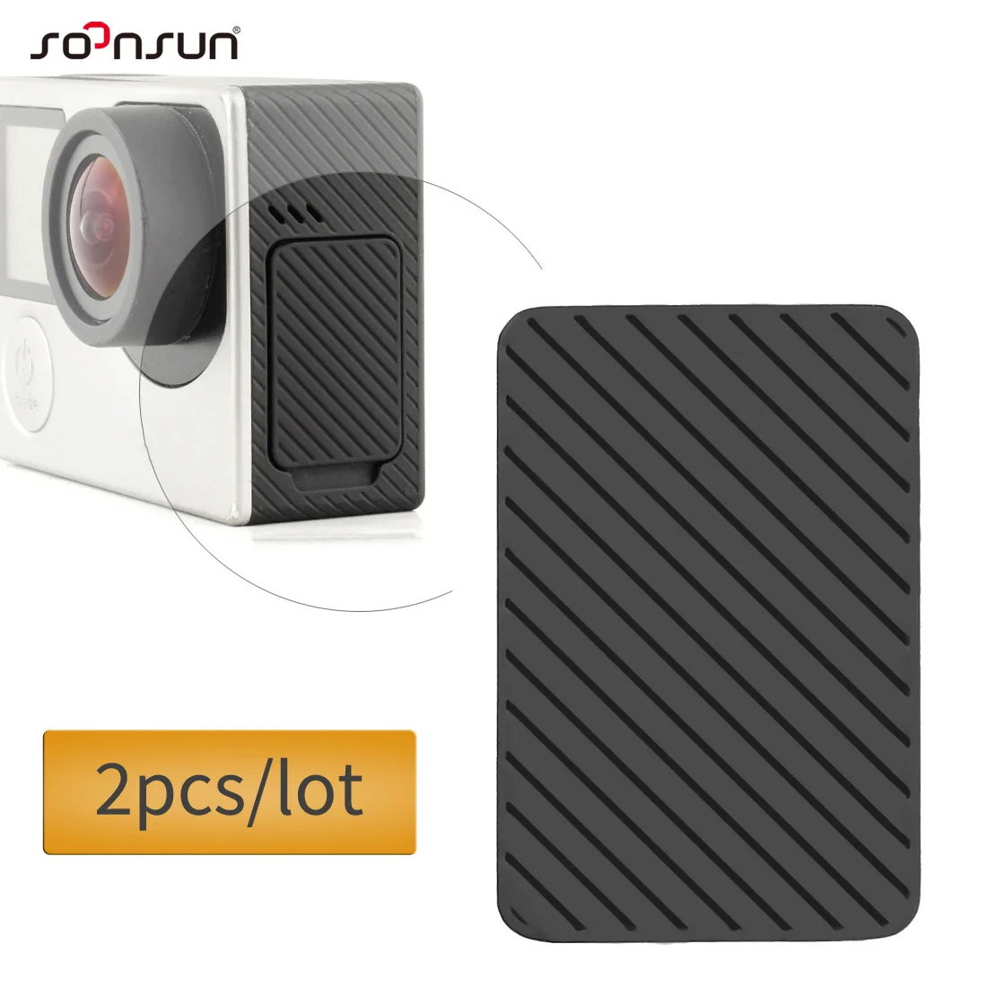 순선 GoPro Hero 4 용 USB 사이드 도어 커버 교체, 고프로 4 액세서리 용 블랙 & 실버 카메라 에디션 2 개/묶음 ...