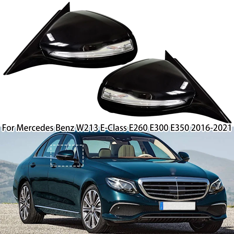 Car Side Power Rear View Mirror Assembly Blind Spot Black For Mercedes Benz W213 E-Class E260 ...
