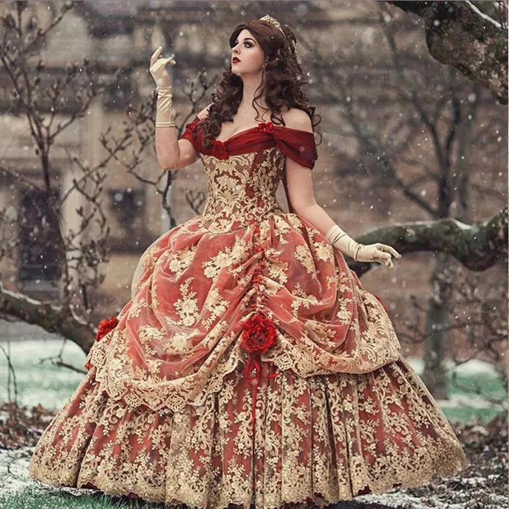 Red Renaissance Ball Gown