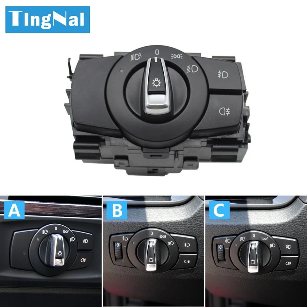 Car-Front-Headlamp-Head-Light-Switch-Rotary-Knob-Assembly-For-BMW-1-3 ...