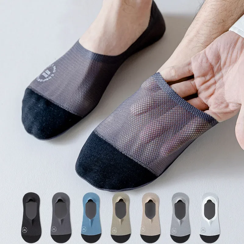 Summer-Mens-Socks-Hollow-Out-Mesh-Breathable-Invisible-No-Show-Sock ...