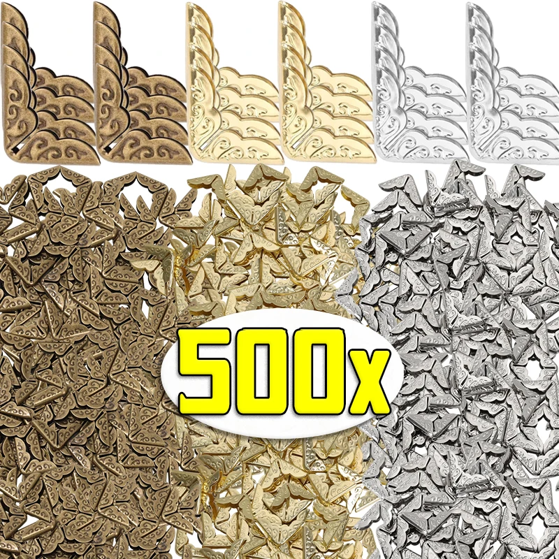 500/50PCS Metal Book Corner Scrapbook Photo Album Corner Protectors DIY ...