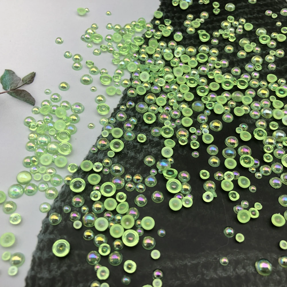 Alinacutle Mixed Size Half Round Pearl Stones Shaker Gems Paillette For ...