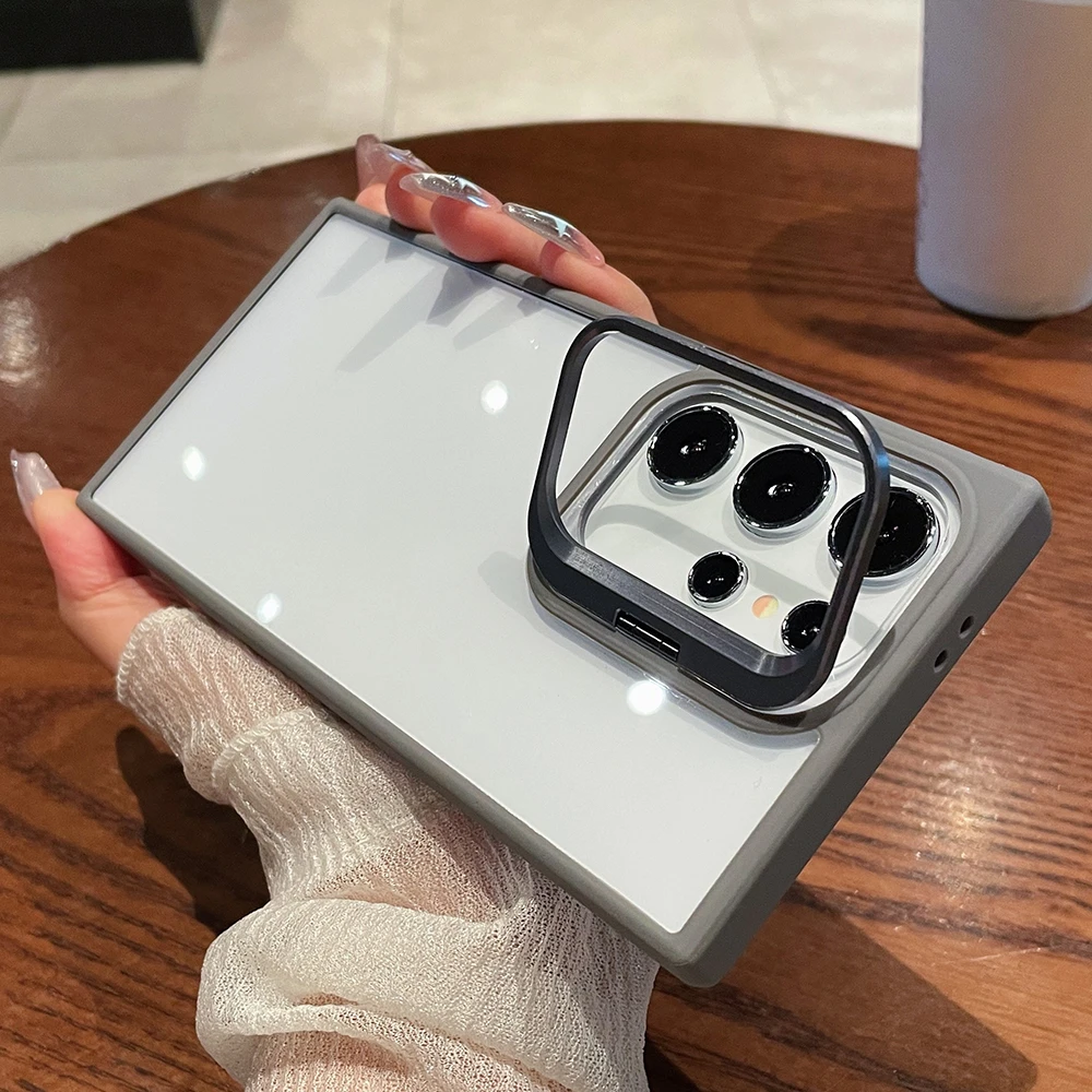 Fold-Camera-Lens-Stand-Holder-Transparent-Case-For-Samsung-Galaxy-S24 ...